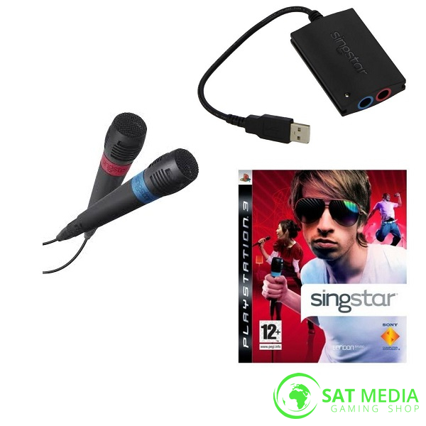 Singstar SingStore komplet sa 2 žićna mikrofona,Usb PS3/PS2/PC + dvd 30 ...